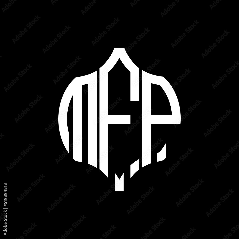 MFP letter logo. MFP best black background vector image. MFP Monogram ...
