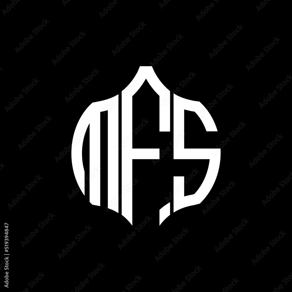 MFS letter logo. MFS best black background vector image. MFS Monogram ...