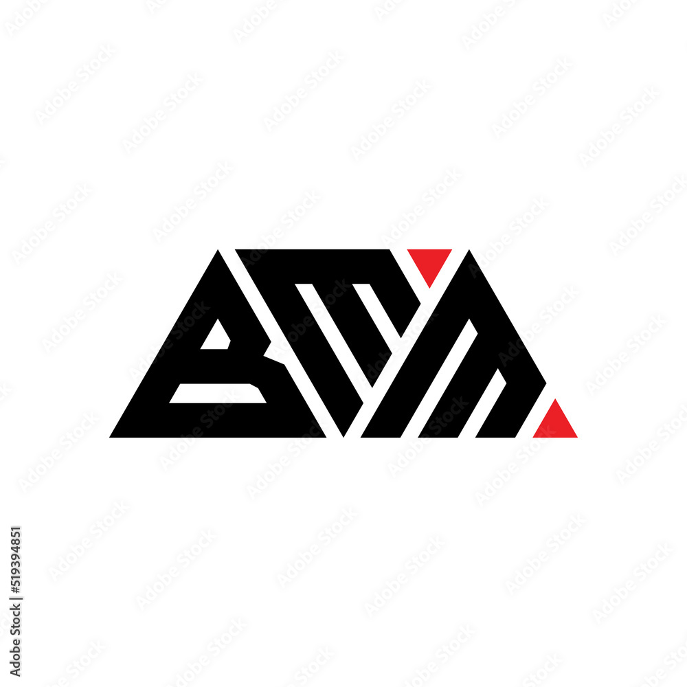 BMM triangle letter logo design with triangle shape. BMM triangle logo ...