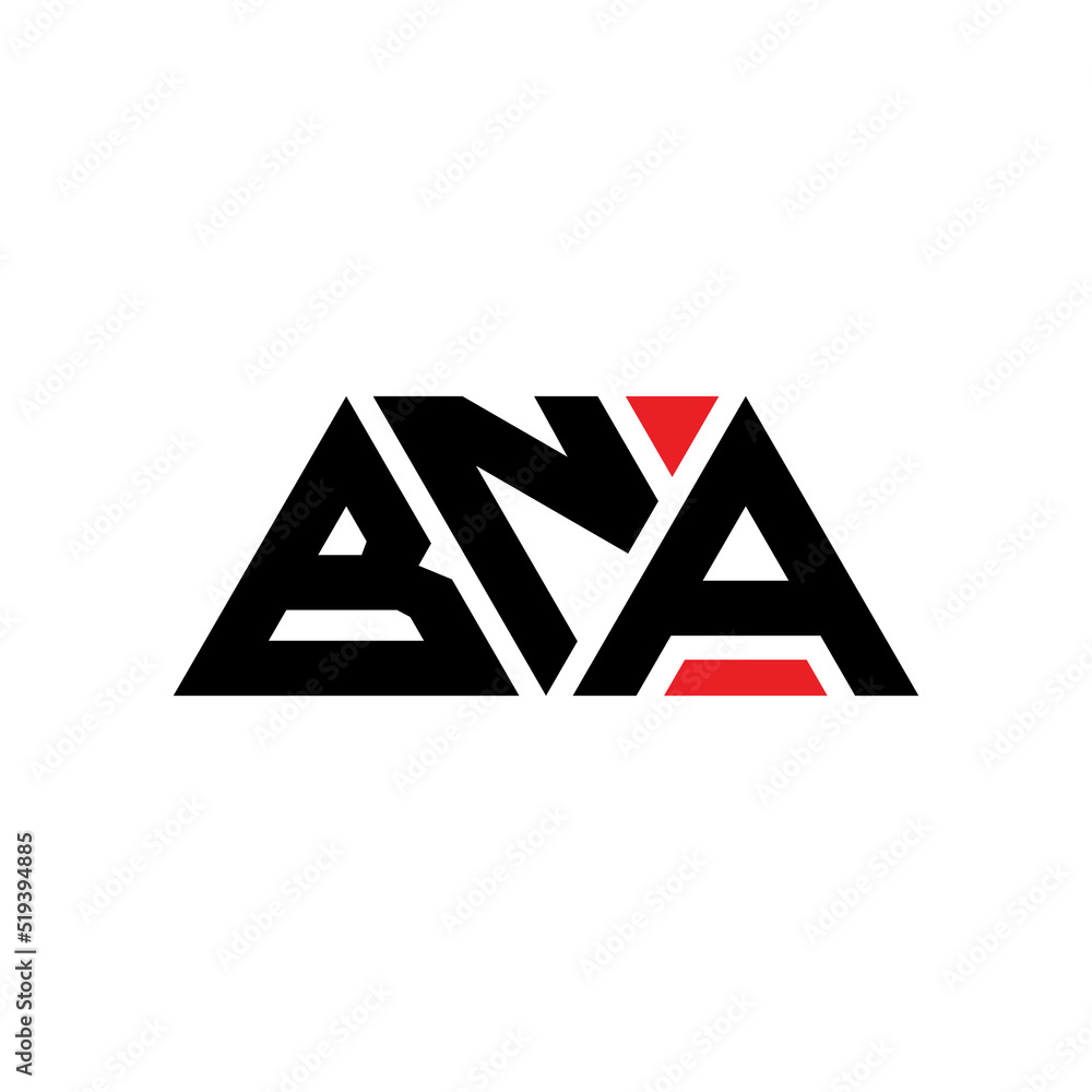 BNA triangle letter logo design with triangle shape. BNA triangle logo ...
