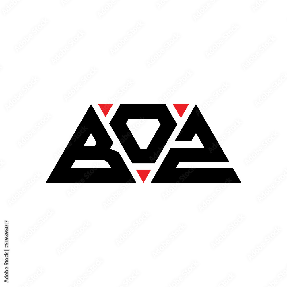 BOZ triangle letter logo design with triangle shape. BOZ triangle logo ...