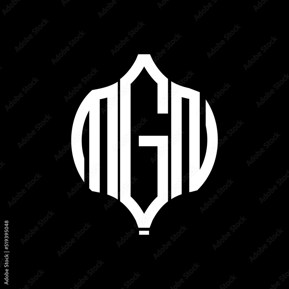 MGN letter logo. MGN best black background vector image. MGN Monogram ...