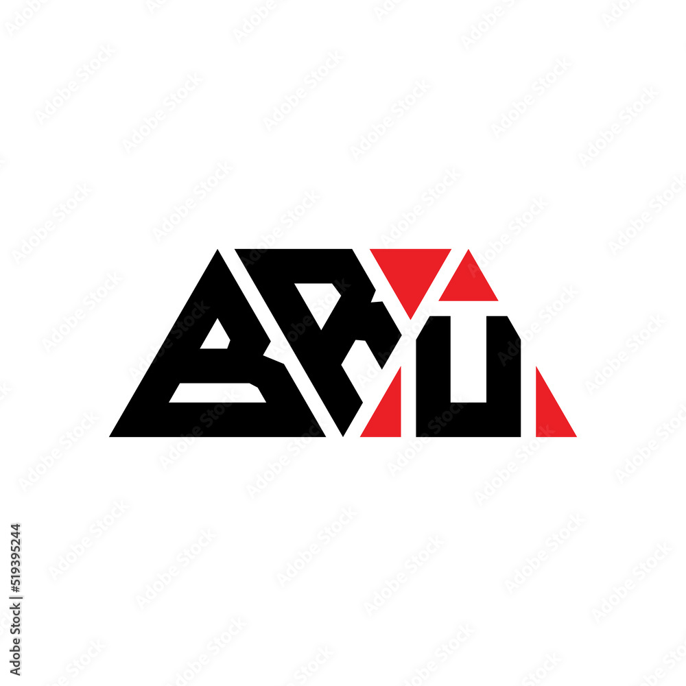 BRU triangle letter logo design with triangle shape. BRU triangle logo ...