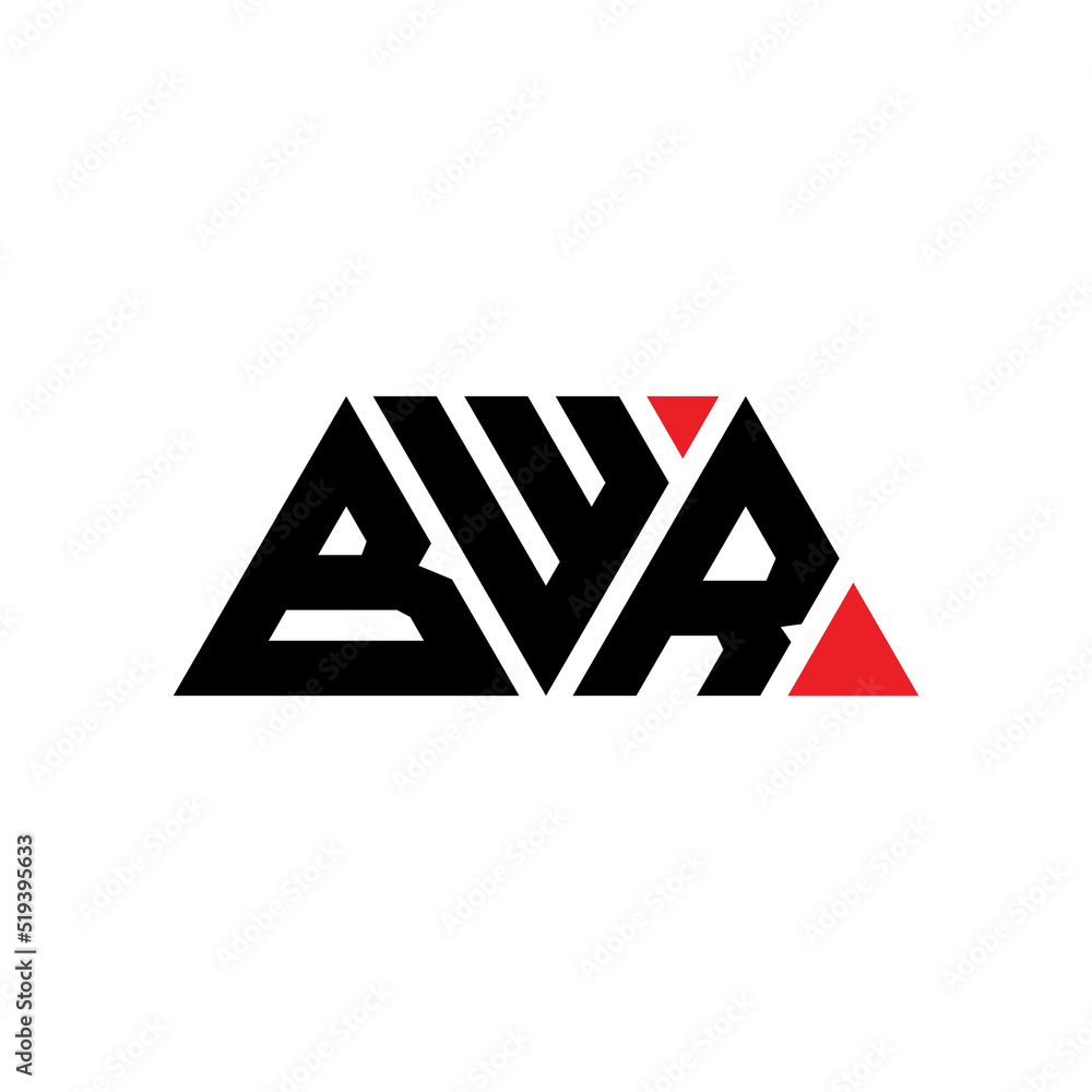 BWR triangle letter logo design with triangle shape. BWR triangle logo ...