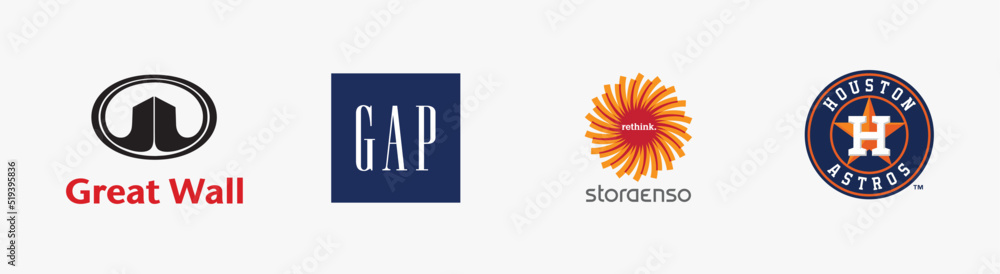 Stora Enso logo, Great Wall logo, Houston Astros logo, GAP logo ...