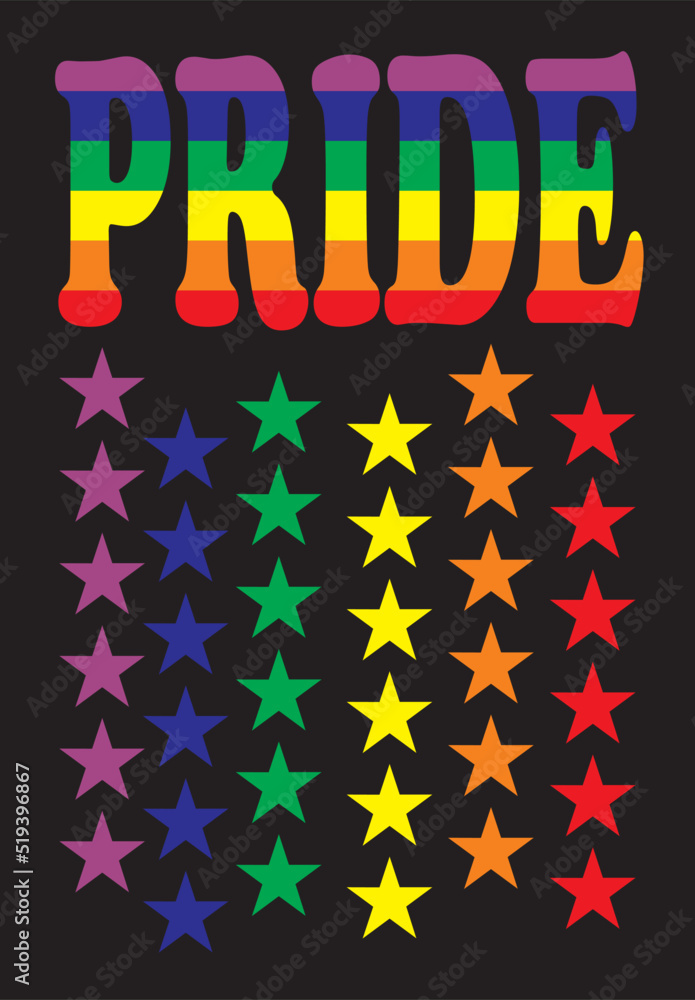 The inscription Pride. Vector LGBT pattern for T-shirt made for Euro ...