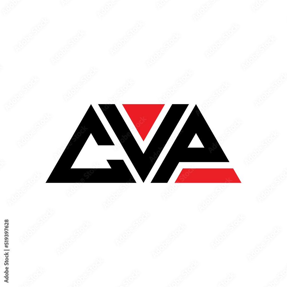 CVP triangle letter logo design with triangle shape. CVP triangle logo ...