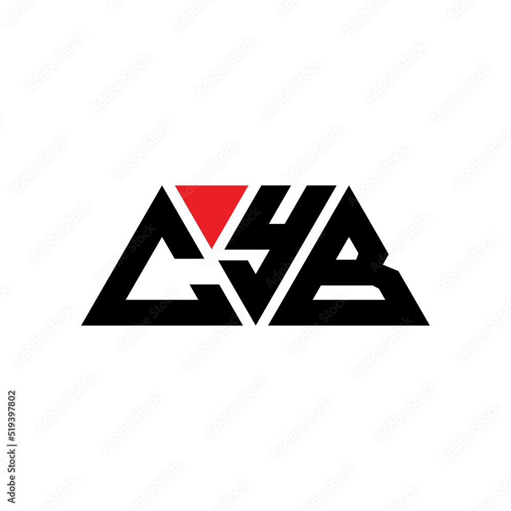 CYB triangle letter logo design with triangle shape. CYB triangle logo ...