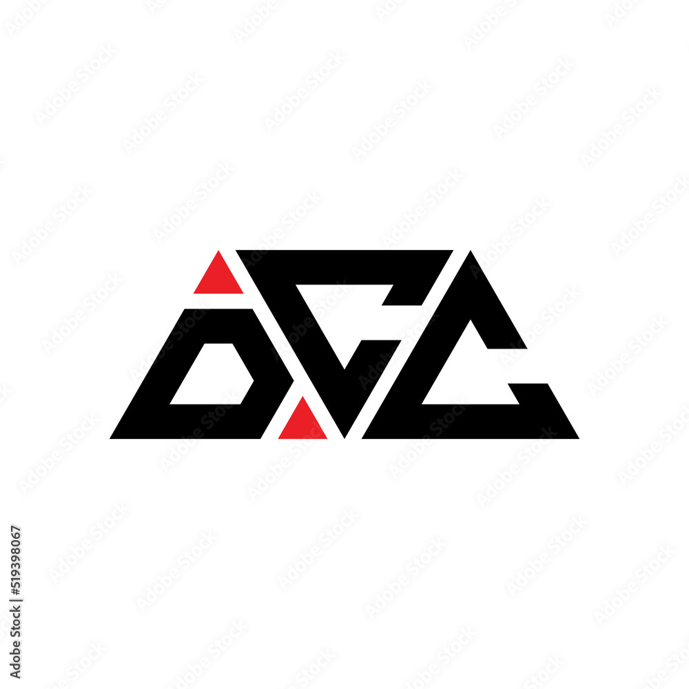 DCC triangle letter logo design with triangle shape. DCC triangle logo ...