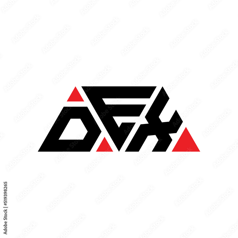 DEX triangle letter logo design with triangle shape. DEX triangle logo ...