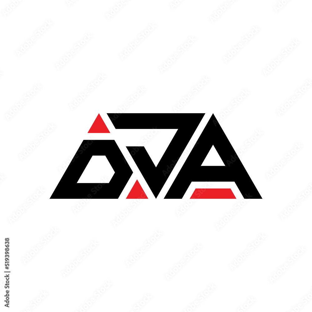 DJA triangle letter logo design with triangle shape. DJA triangle logo ...