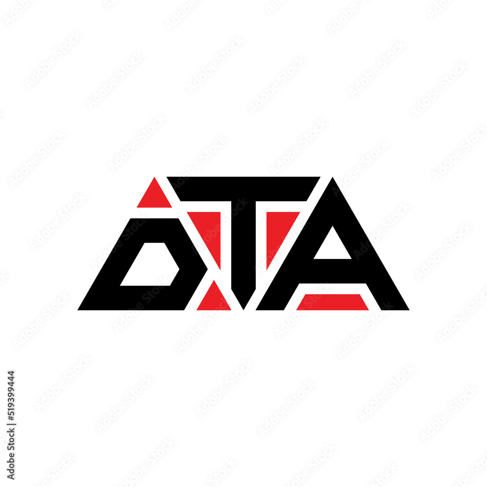 DTA triangle letter logo design with triangle shape. DTA triangle logo ...
