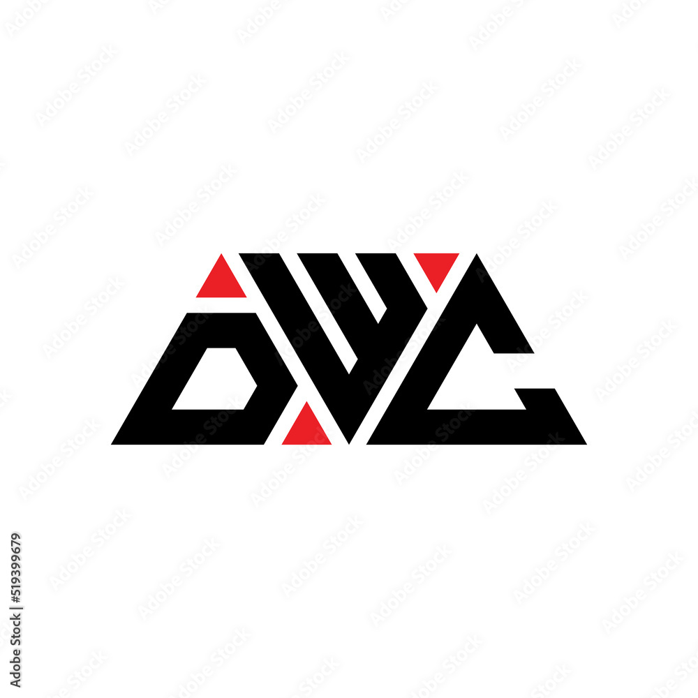 DWC triangle letter logo design with triangle shape. DWC triangle logo ...
