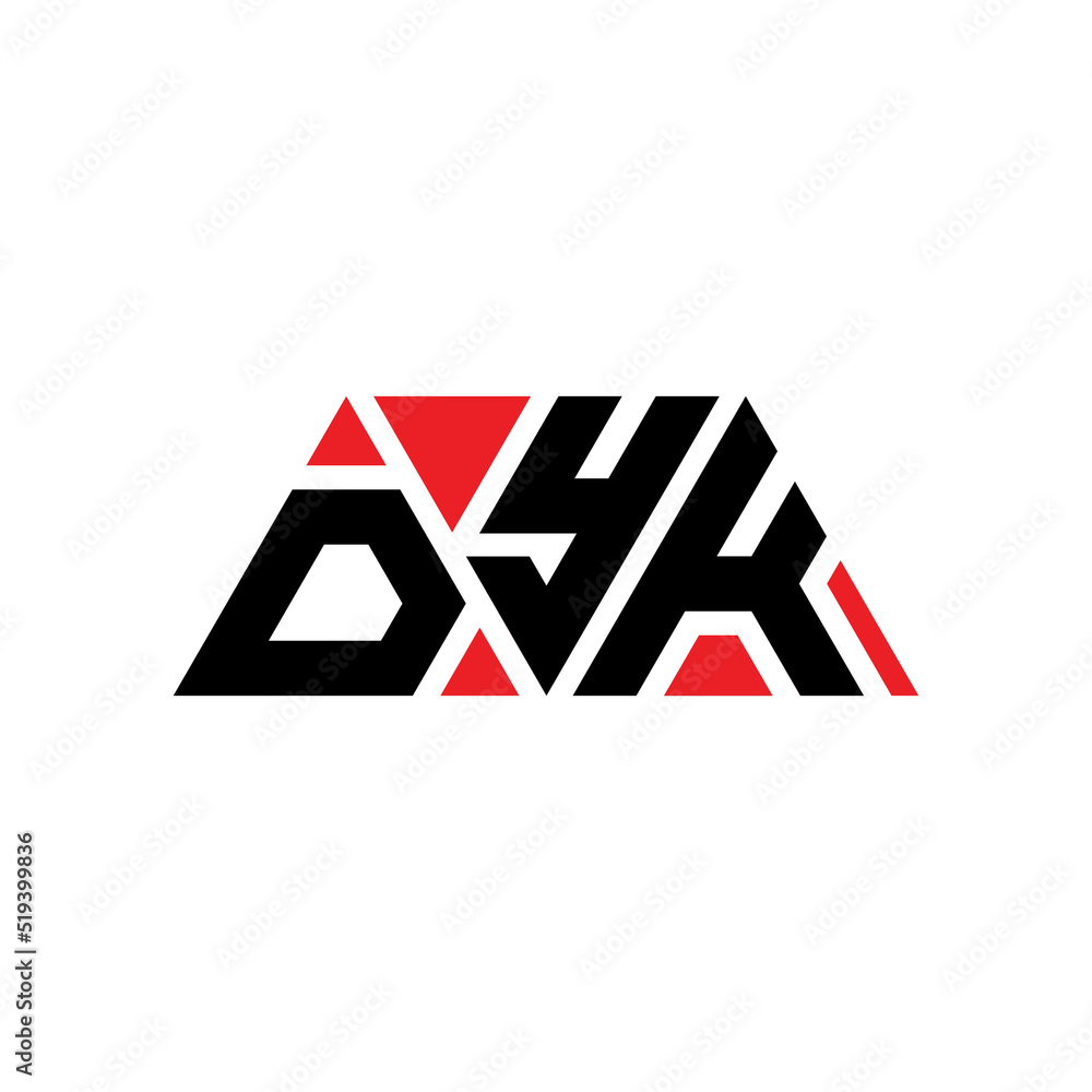 Vektorová grafika „DYK triangle letter logo design with triangle shape ...