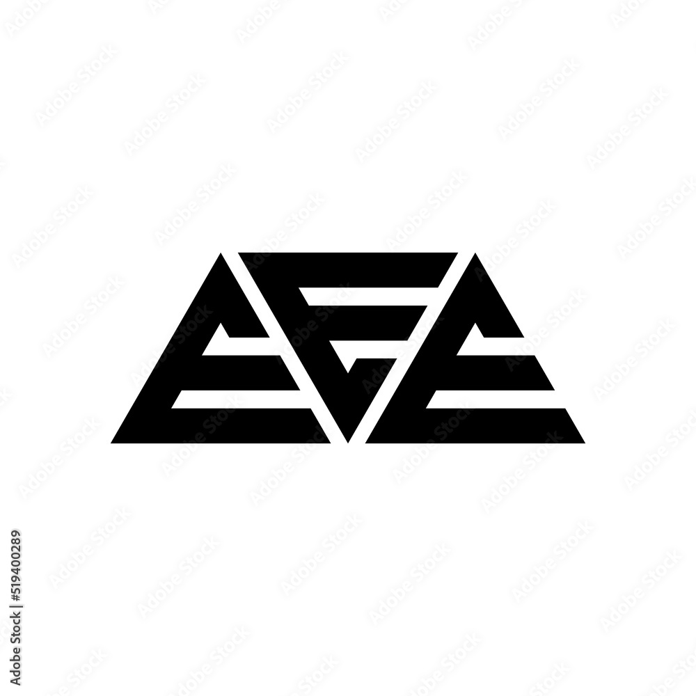 EEE triangle letter logo design with triangle shape. EEE triangle logo ...