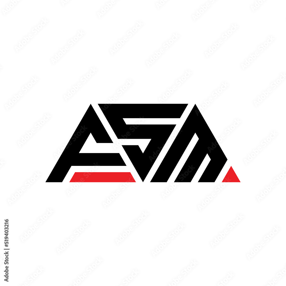 FSM triangle letter logo design with triangle shape. FSM triangle logo design monogram. FSM ...