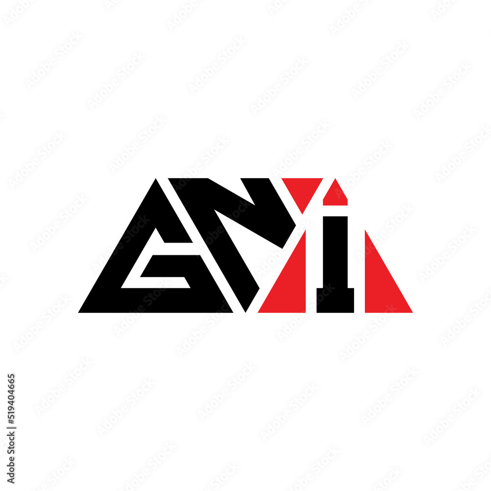 GNI triangle letter logo design with triangle shape. GNI triangle logo ...