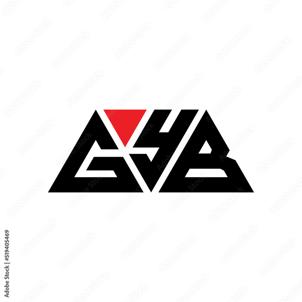 GYB triangle letter logo design with triangle shape. GYB triangle logo ...