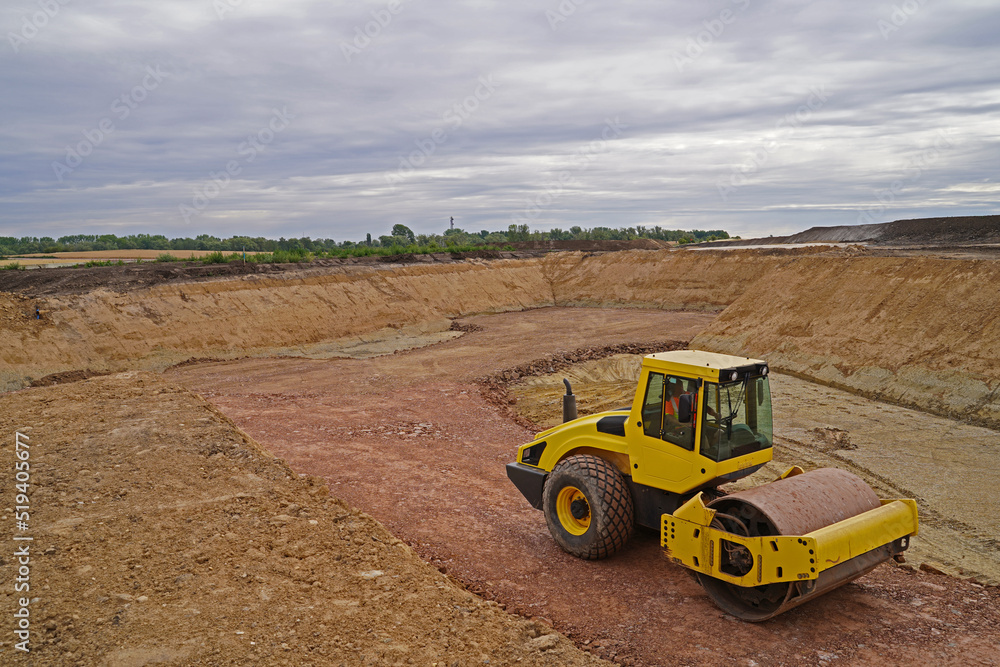 Preparation of the excavation pit for the construction of an abutment ...