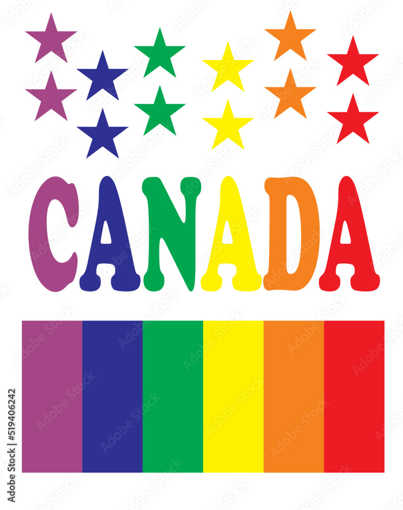The inscription CANADA. Vector LGBT pattern for T-shirt made for Canada ...