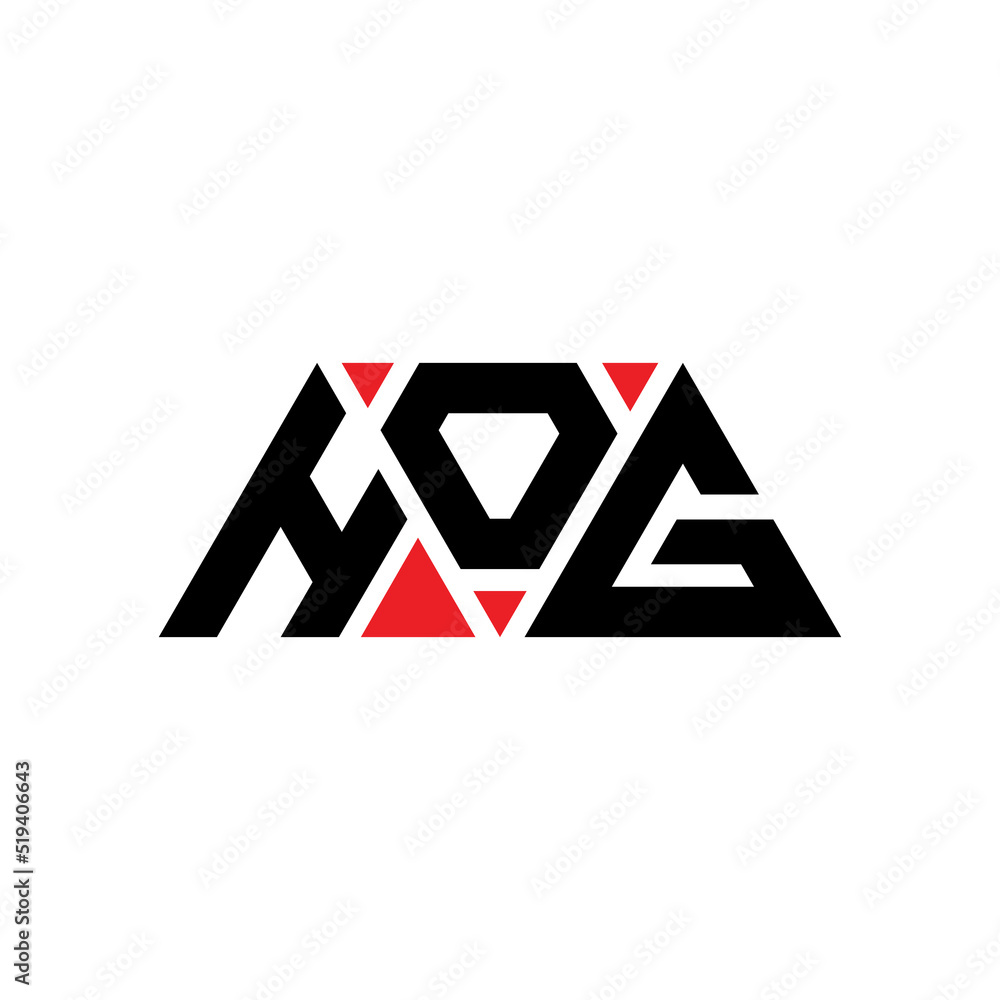 HOG triangle letter logo design with triangle shape. HOG triangle logo ...
