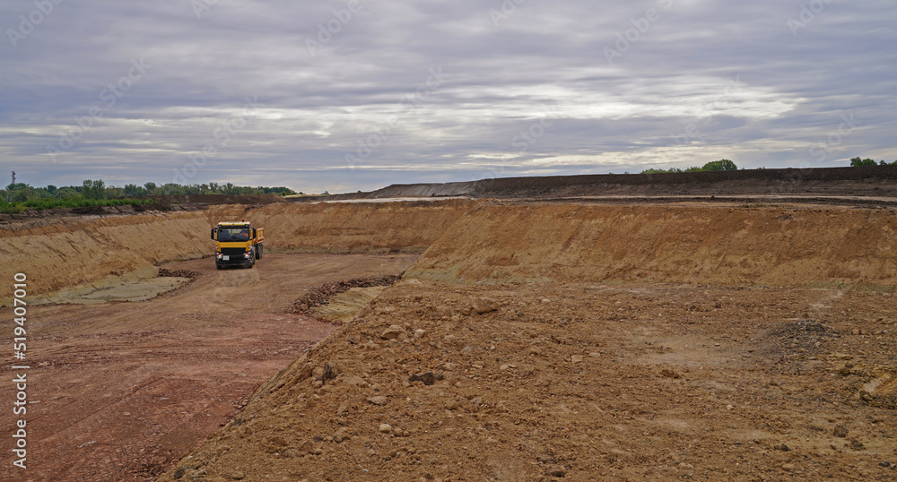 Preparation of the excavation pit for the construction of an abutment ...