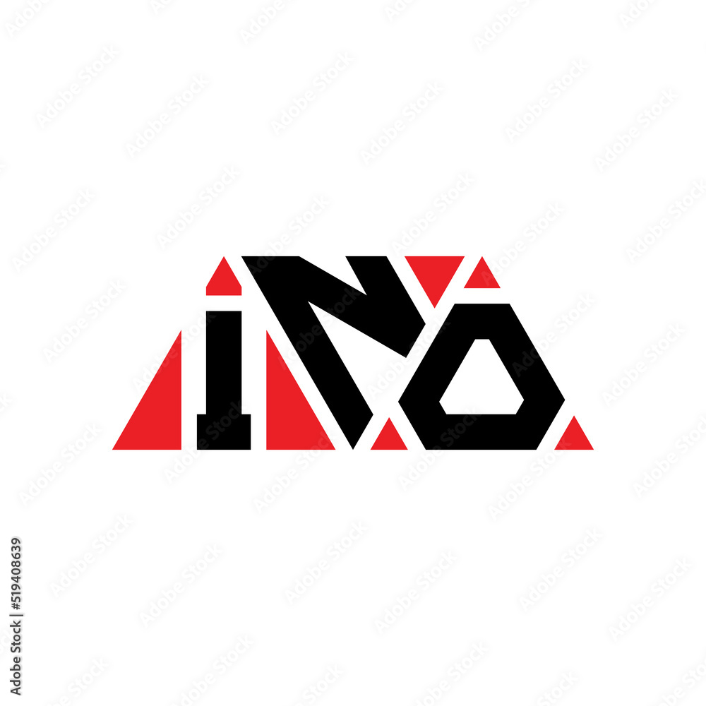 INO triangle letter logo design with triangle shape. INO triangle logo ...