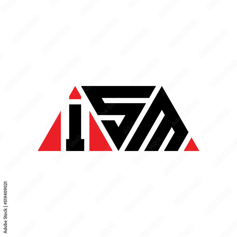 ISM triangle letter logo design with triangle shape. ISM triangle logo ...