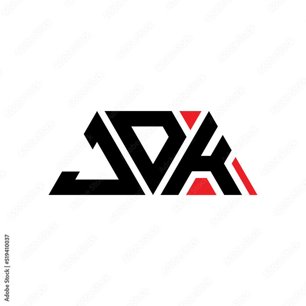 Vetor de JDK triangle letter logo design with triangle shape. JDK ...