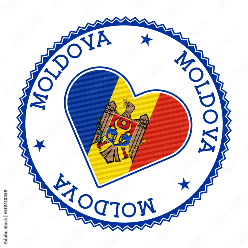 Moldova heart badge. Vector logo of Moldova authentic Vector ...
