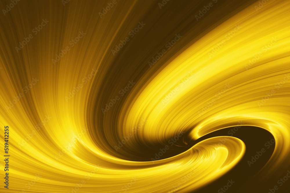Abstract yellow swirl background design using shiny glowing golden ...