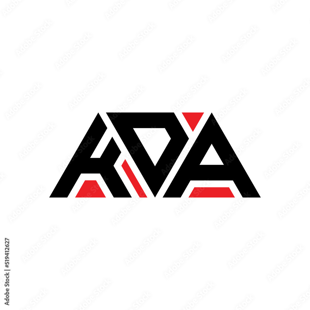 KDA triangle letter logo design with triangle shape. KDA triangle logo ...