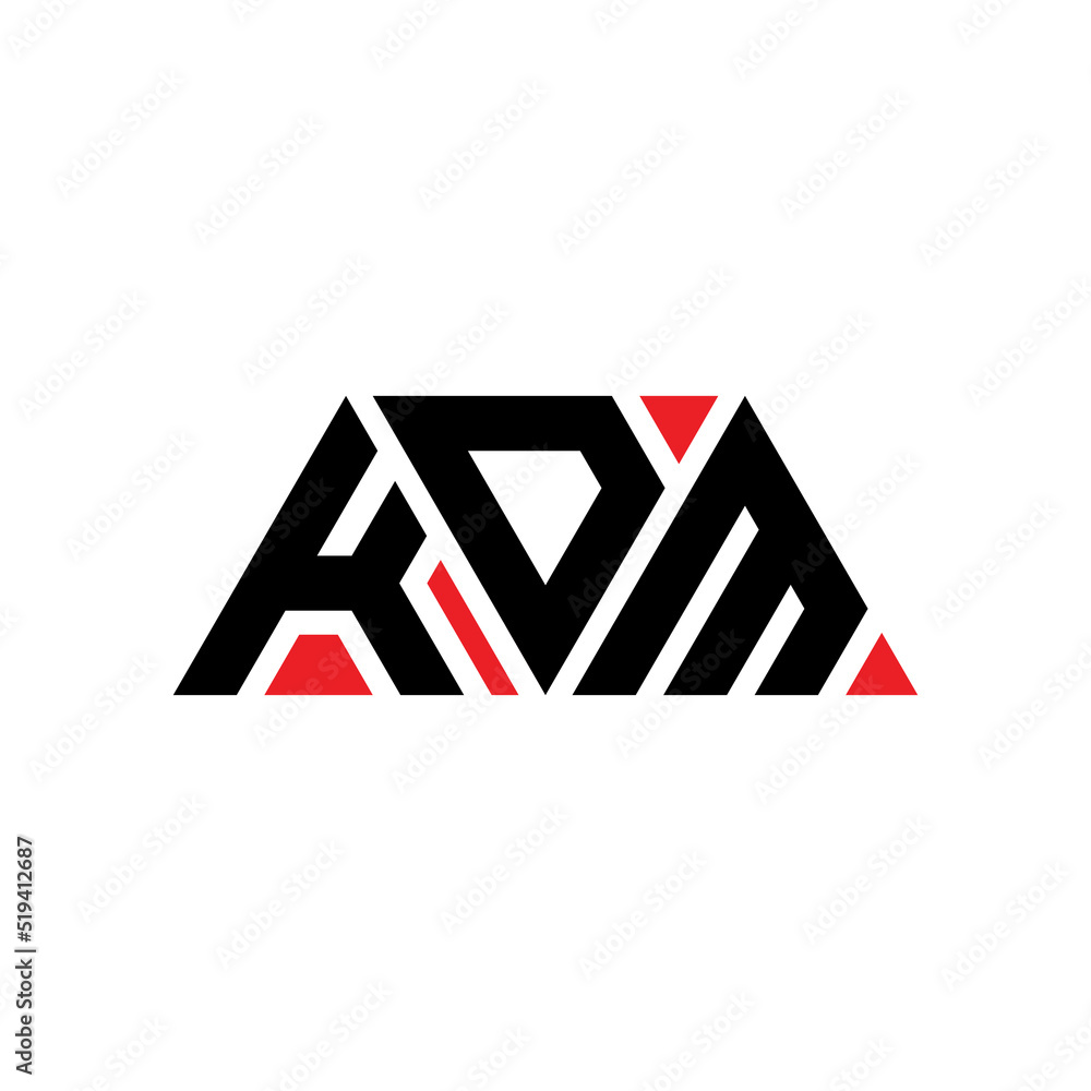 KDM triangle letter logo design with triangle shape. KDM triangle logo ...