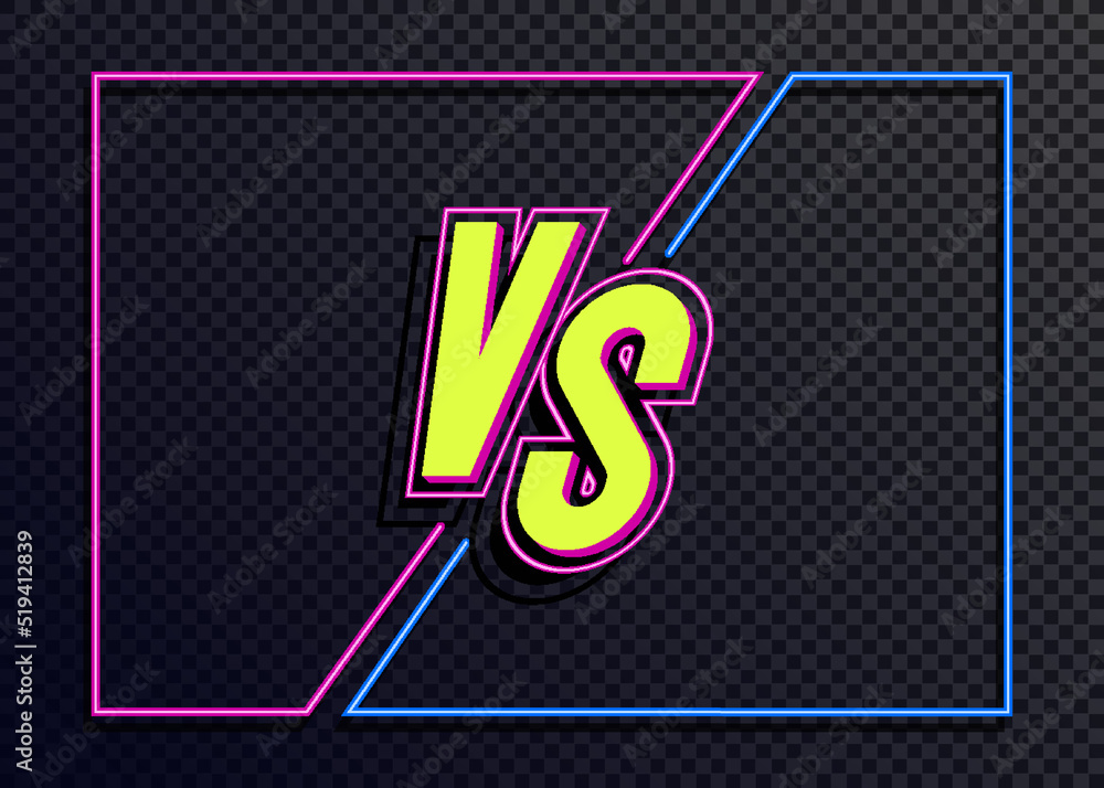 Vector versus banner with frame and vs sign isolated on transparent ...