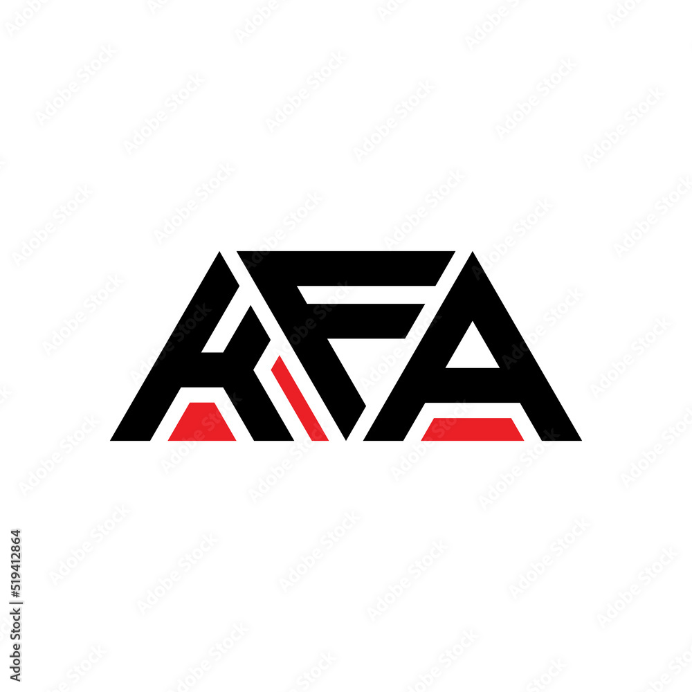 KFA triangle letter logo design with triangle shape. KFA triangle logo ...