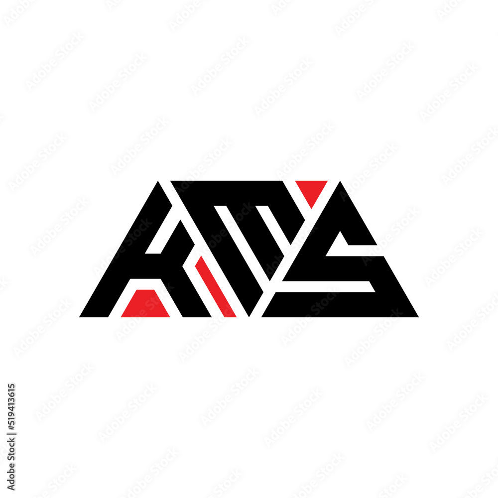 KMS triangle letter logo design with triangle shape. KMS triangle logo ...