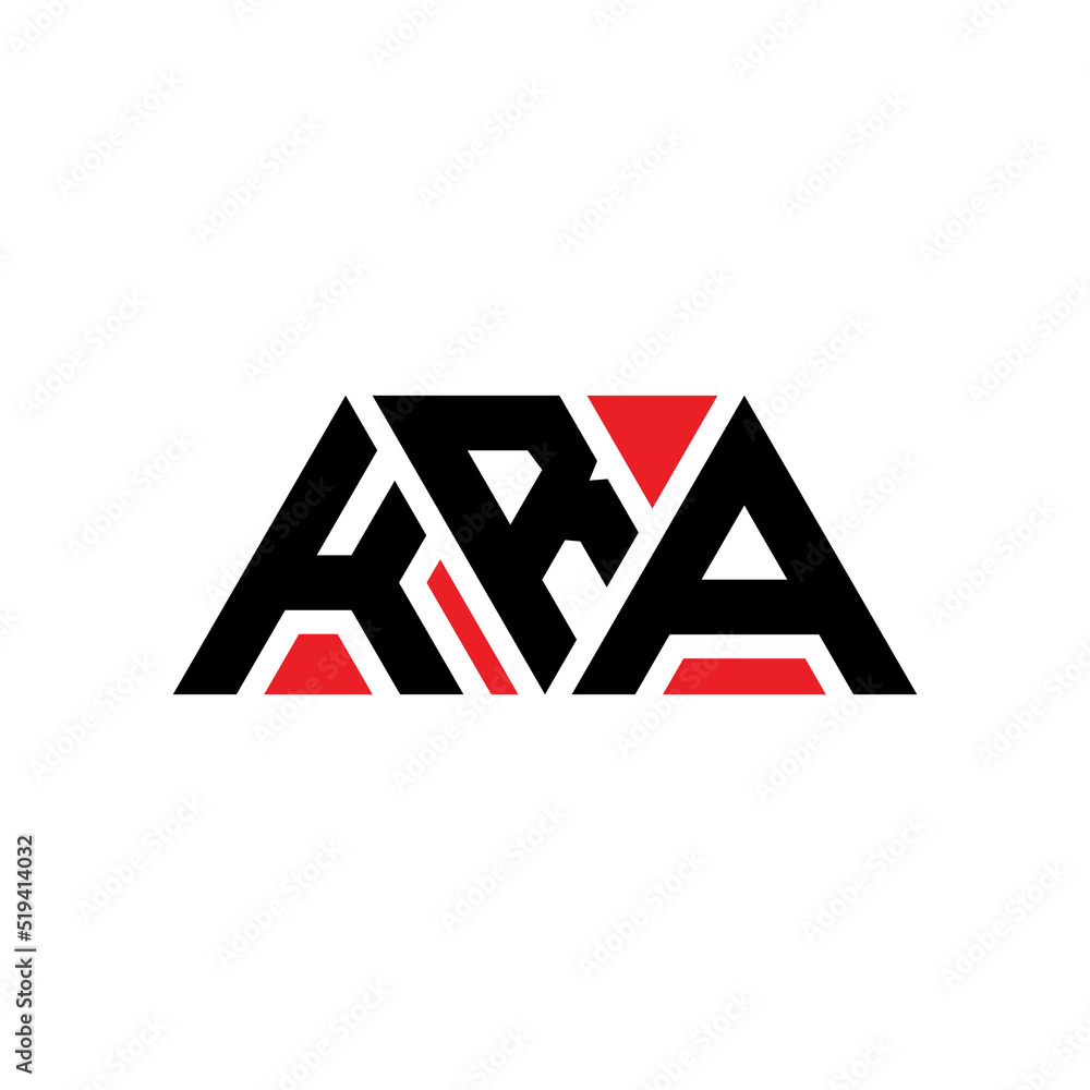 KRA triangle letter logo design with triangle shape. KRA triangle logo ...