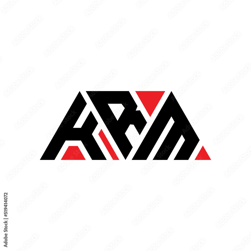 KRM triangle letter logo design with triangle shape. KRM triangle logo ...