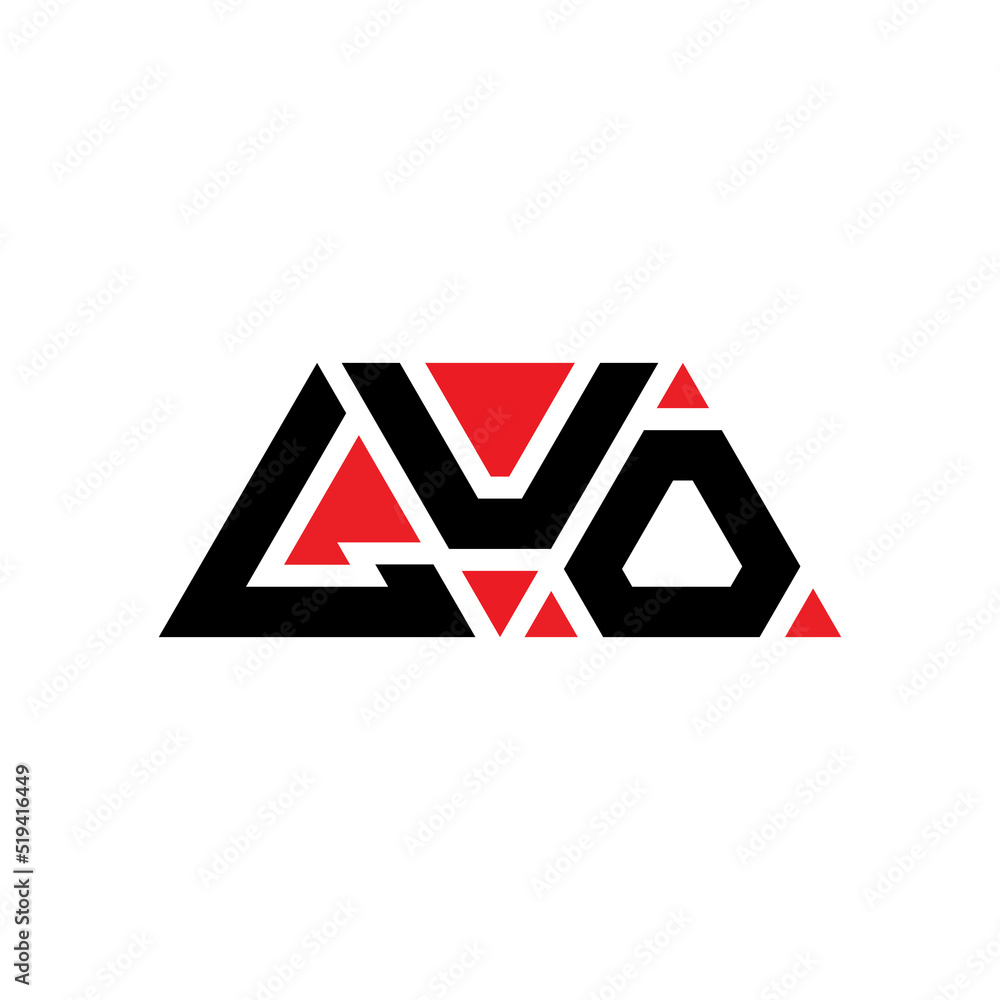 LUO triangle letter logo design with triangle shape. LUO triangle logo ...