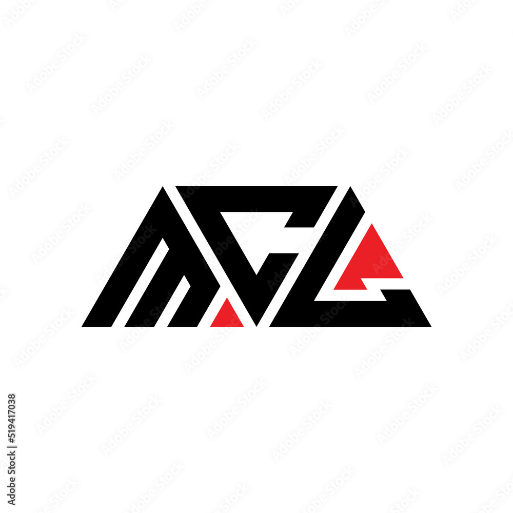 MCL triangle letter logo design with triangle shape. MCL triangle logo ...