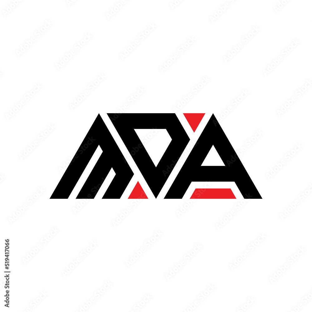 MDA triangle letter logo design with triangle shape. MDA triangle logo ...