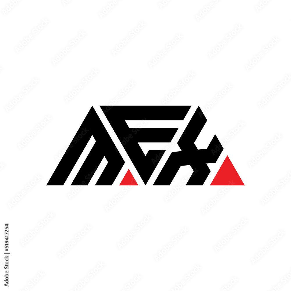MEX triangle letter logo design with triangle shape. MEX triangle logo ...