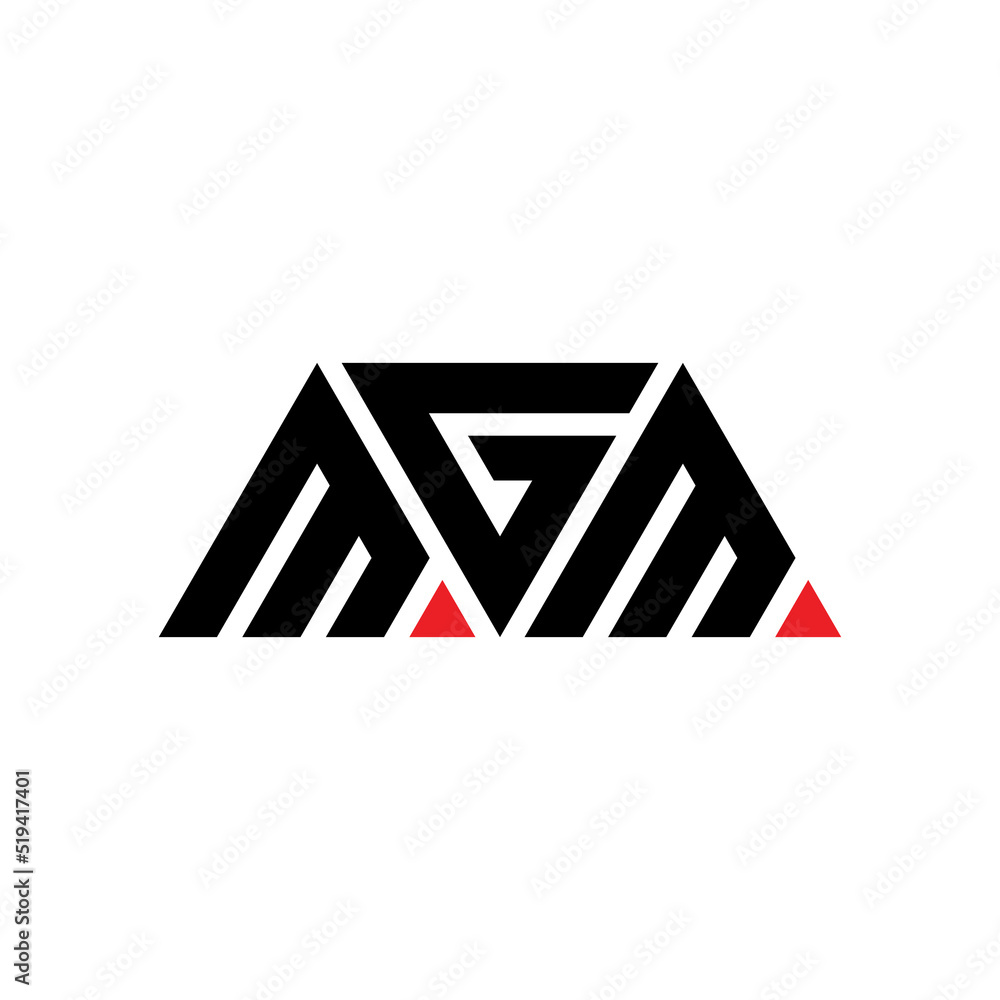 MGM triangle letter logo design with triangle shape. MGM triangle logo ...