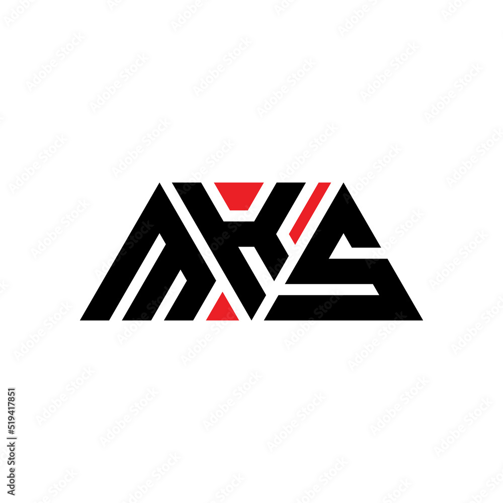 MKS triangle letter logo design with triangle shape. MKS triangle logo ...
