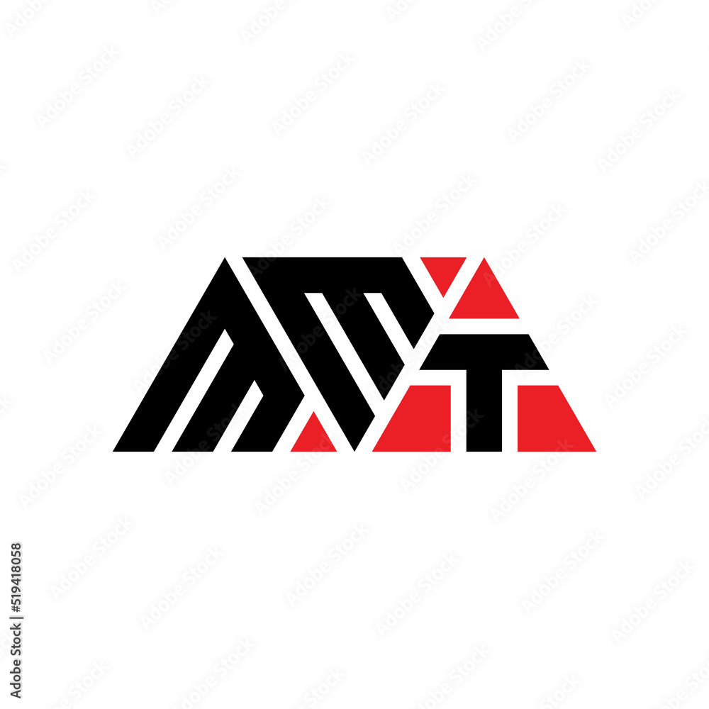 MMT triangle letter logo design with triangle shape. MMT triangle logo ...