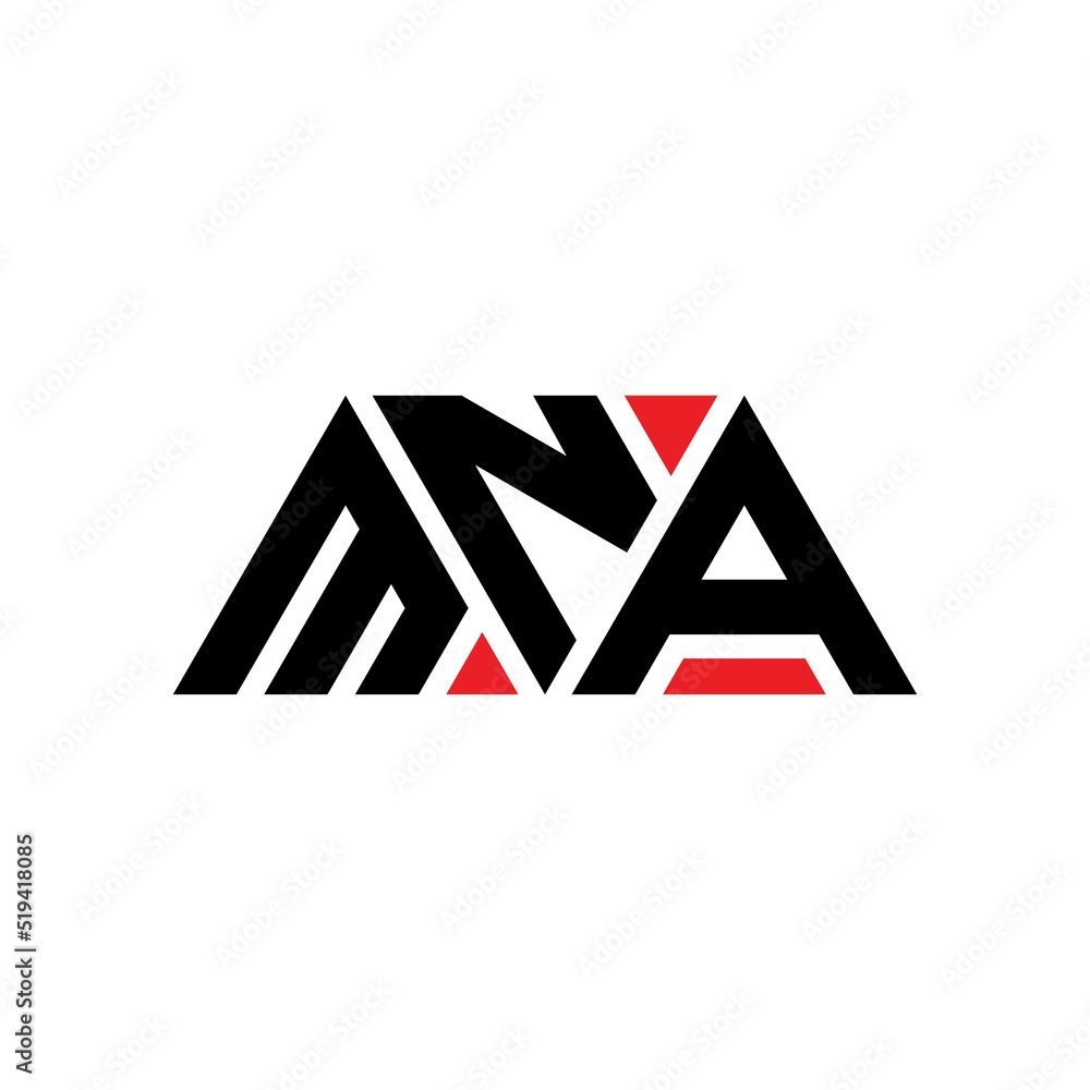MNA triangle letter logo design with triangle shape. MNA triangle logo ...