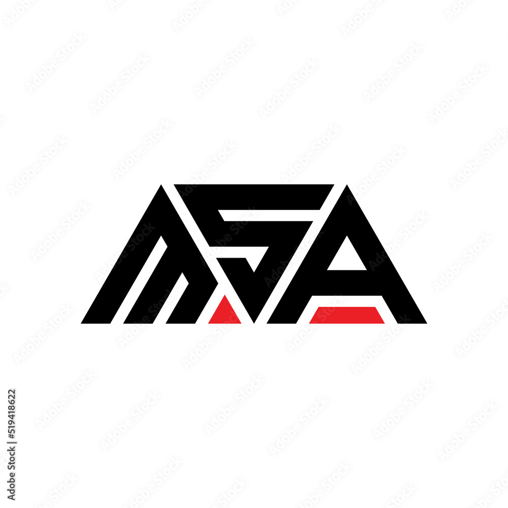 MSA triangle letter logo design with triangle shape. MSA triangle logo ...