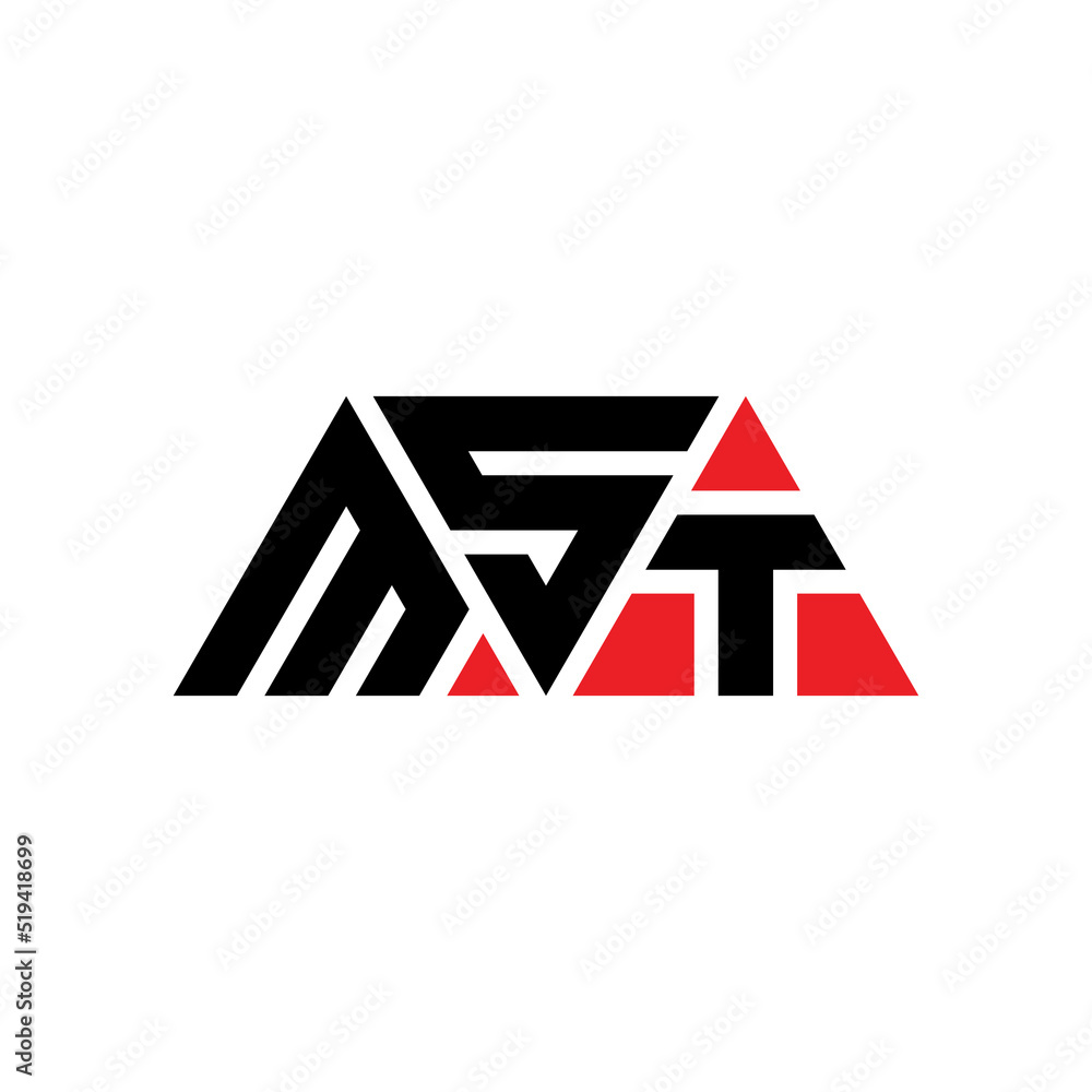 Vetor de MST triangle letter logo design with triangle shape. MST ...