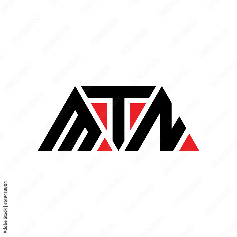 MTN triangle letter logo design with triangle shape. MTN triangle logo ...
