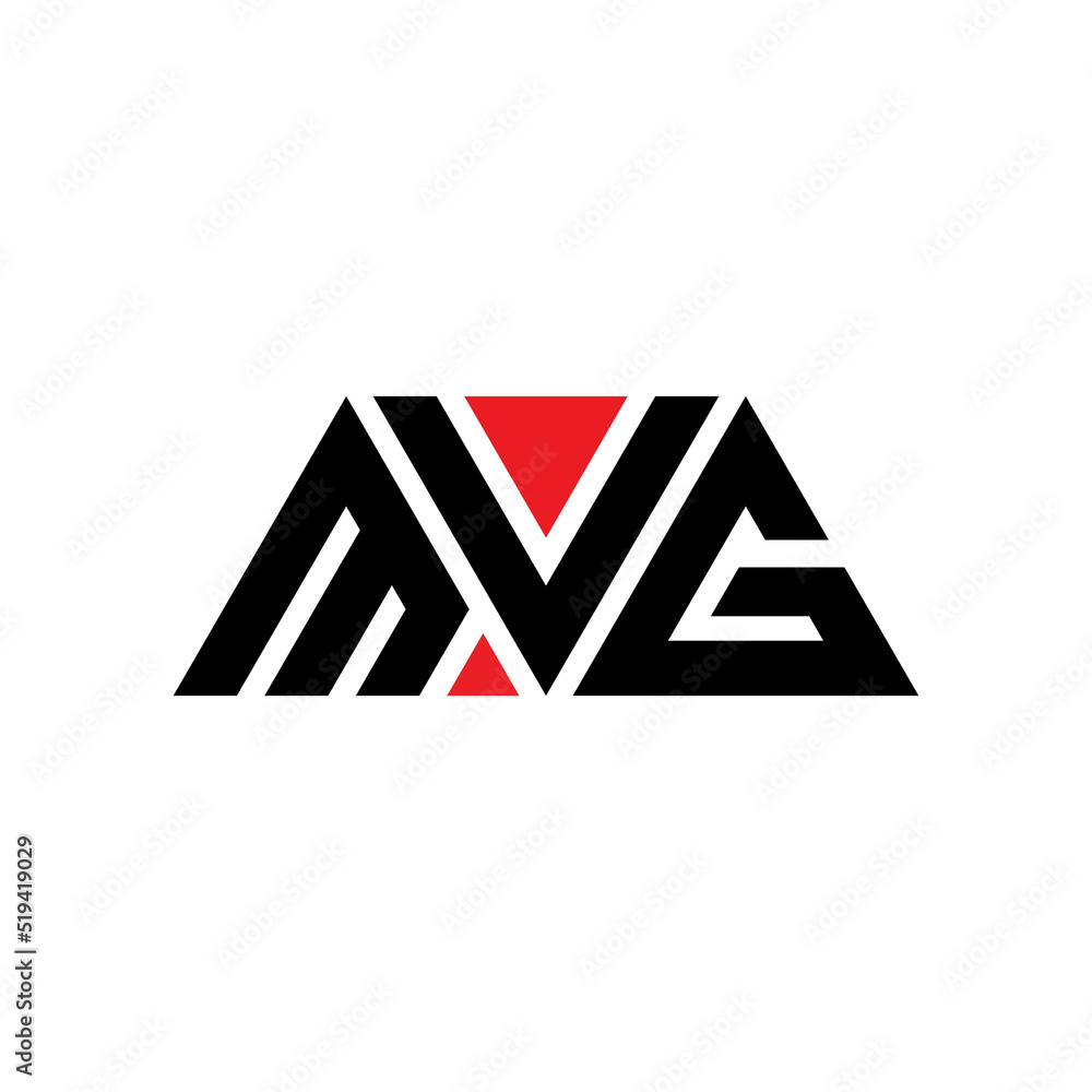 Vetor de MVG triangle letter logo design with triangle shape. MVG ...